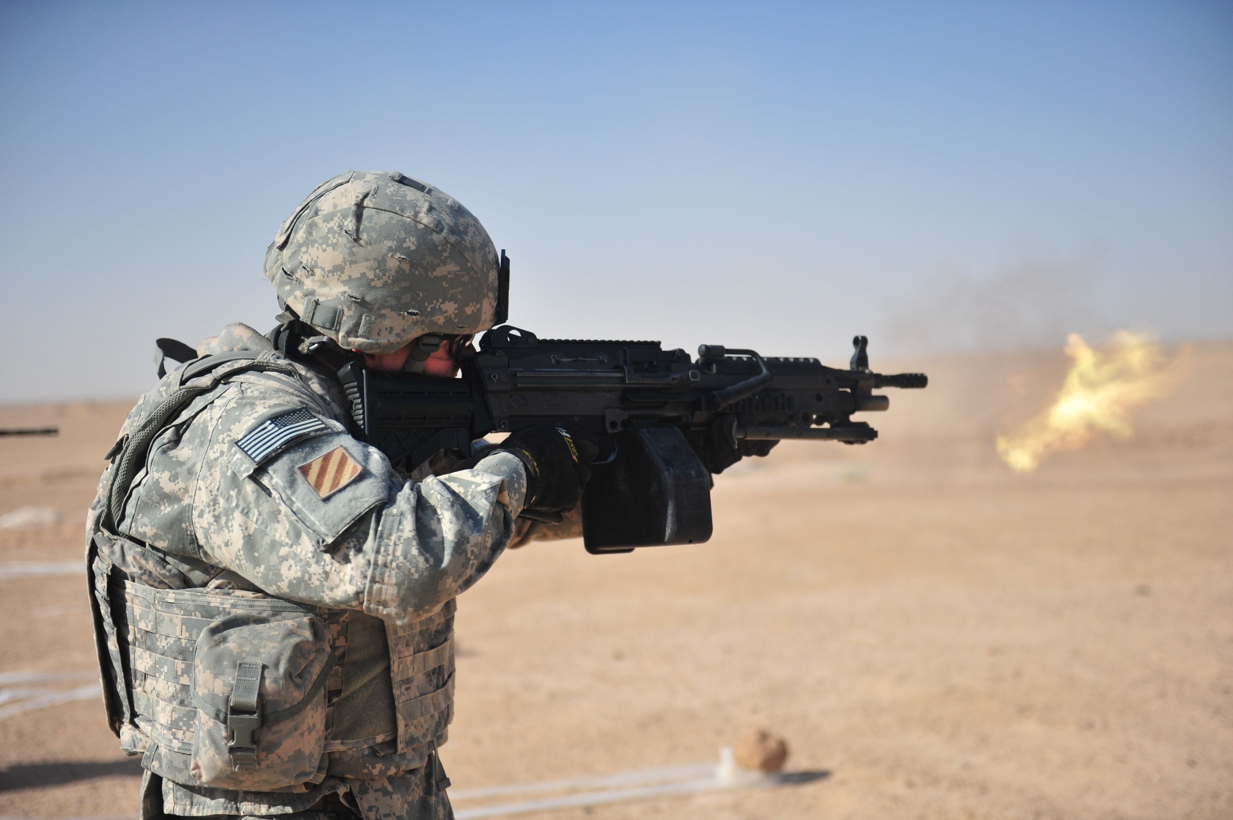 Soldier Shooting Gun Machine Guns Among Weapons Lost By UK Armed