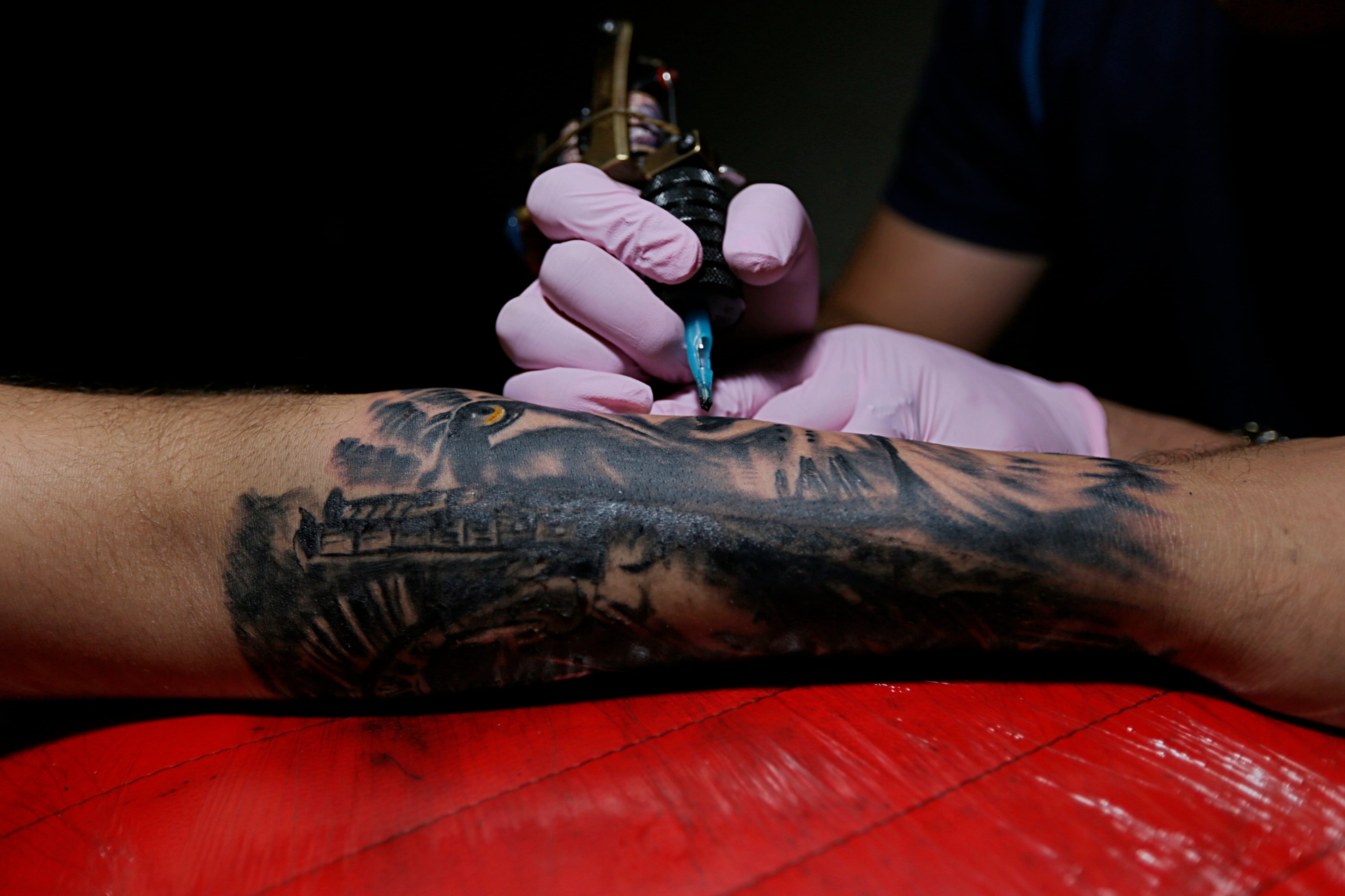 Fallen Soldier Tattoo On Leg