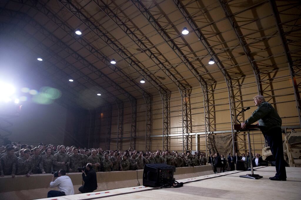 President Trump, first lady visit troops in surprise Iraq visit