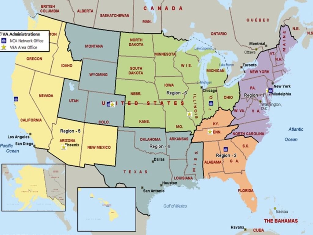 New simplified map for Veterans Affairs