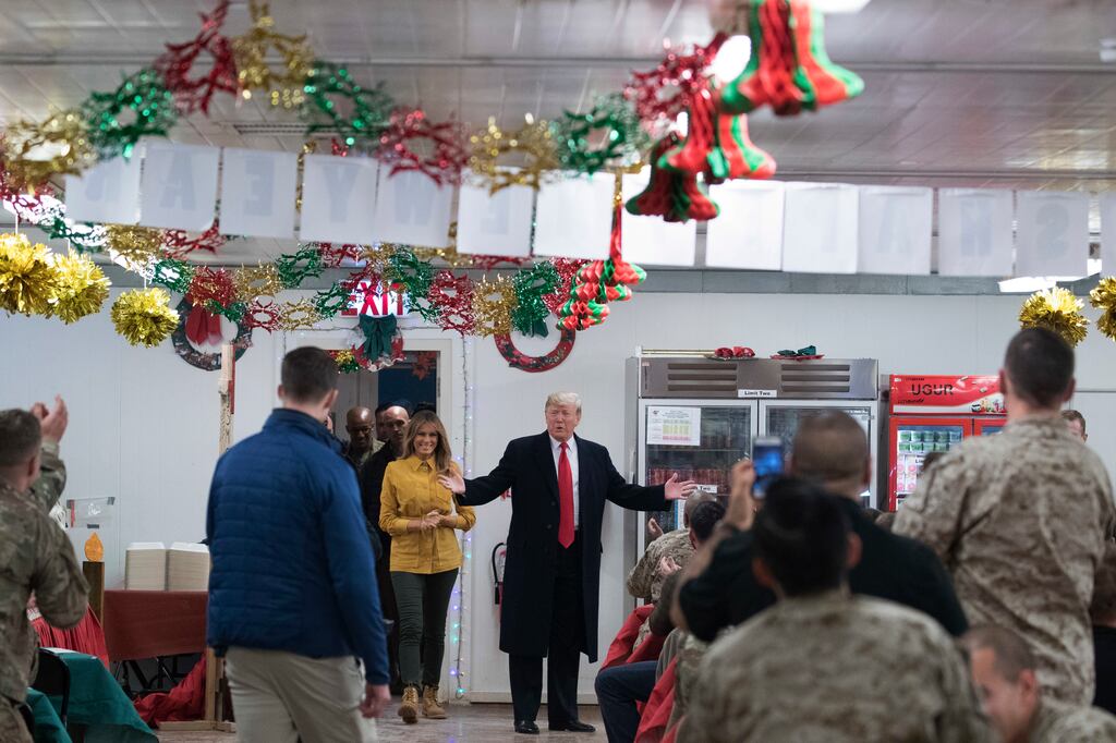 President Trump, first lady visit troops in surprise Iraq visit