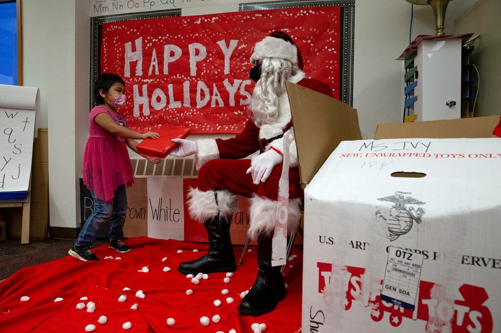 Marines on snowmobiles help Santa in Alaska’s remote Arctic