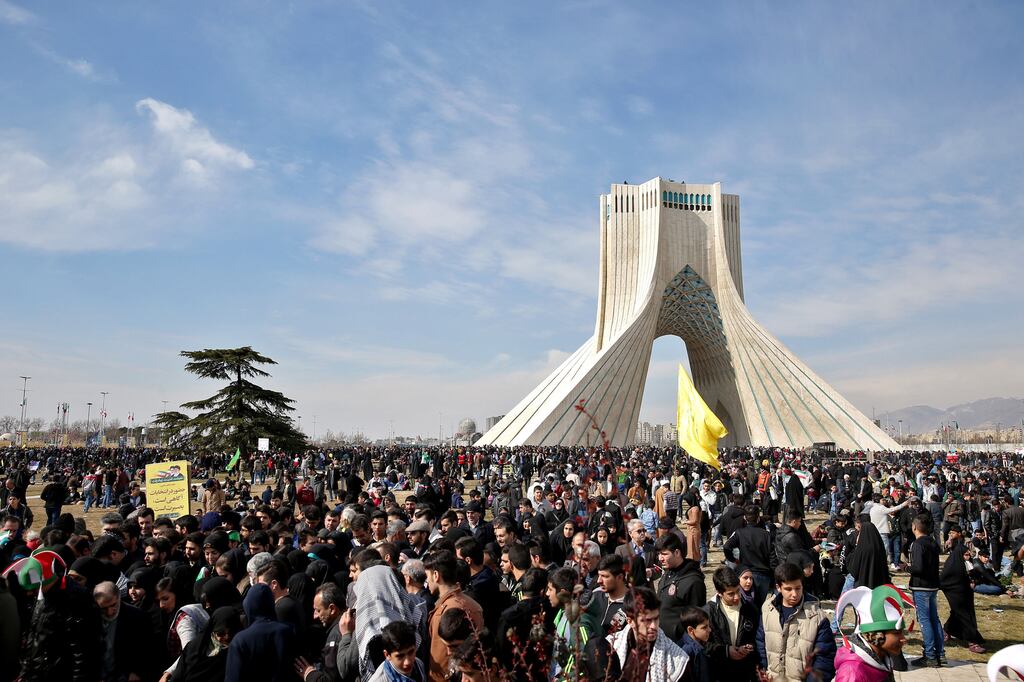 Iranians rally to celebrate anniversary of 1979 revolution