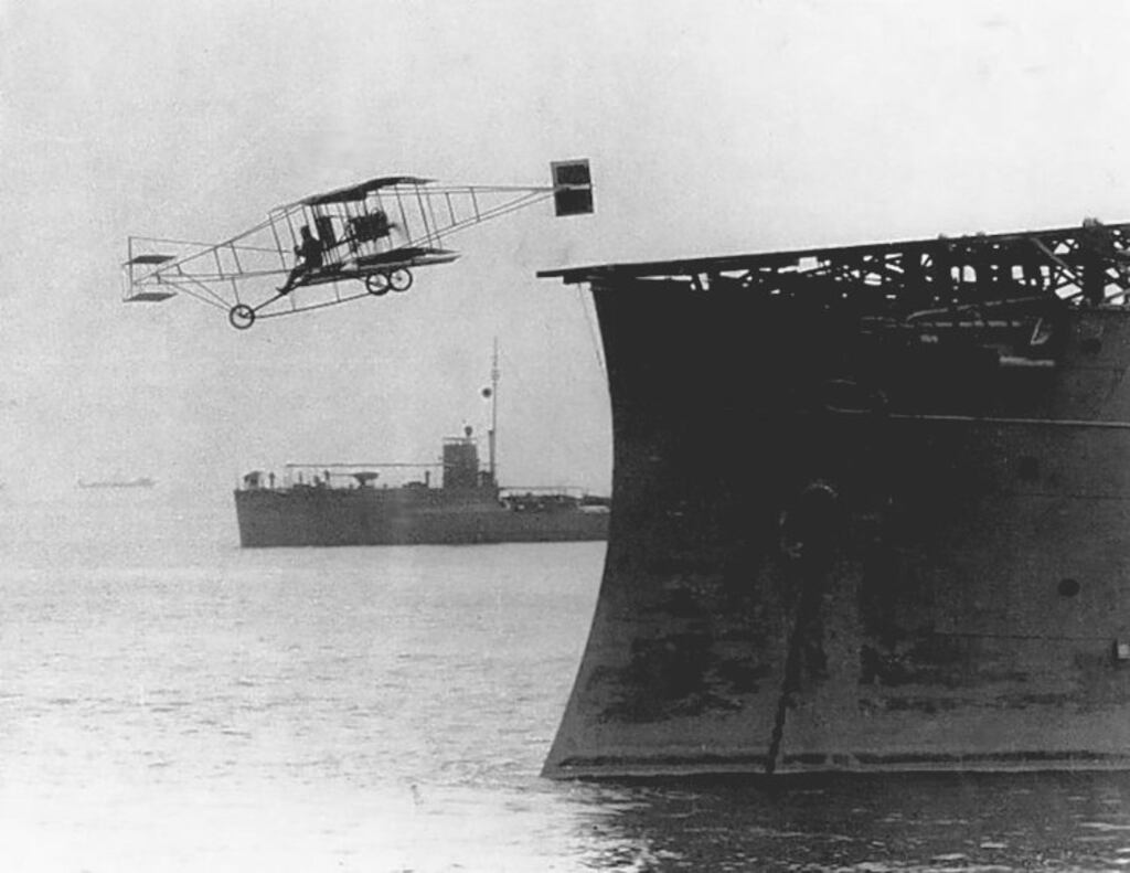 108 years ago, the Navy launched a plane from a ship for the first time ...