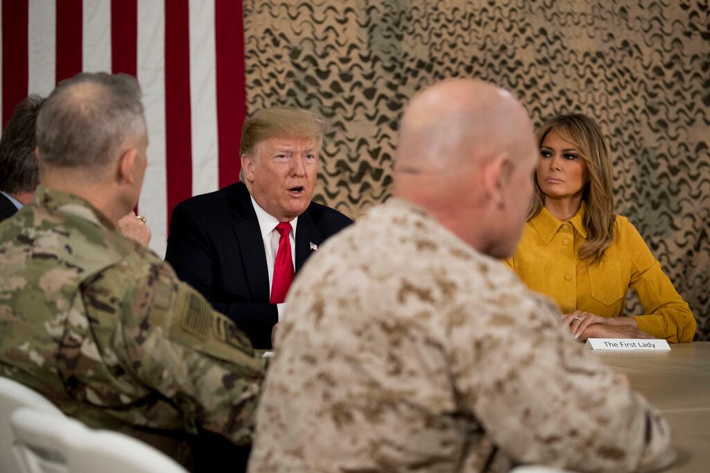 President Trump, first lady visit troops in surprise Iraq visit